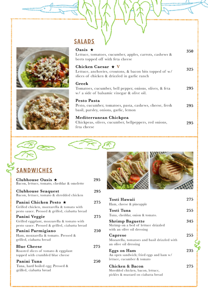 Menu – Oasis Resort Bohol