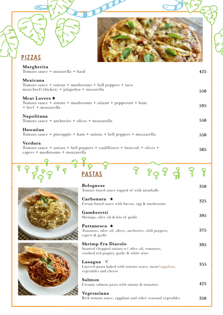 Menu – Oasis Resort Bohol