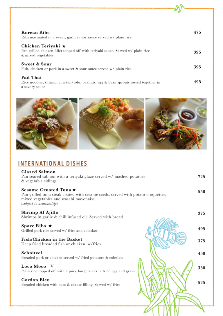 Menu – Oasis Resort Bohol