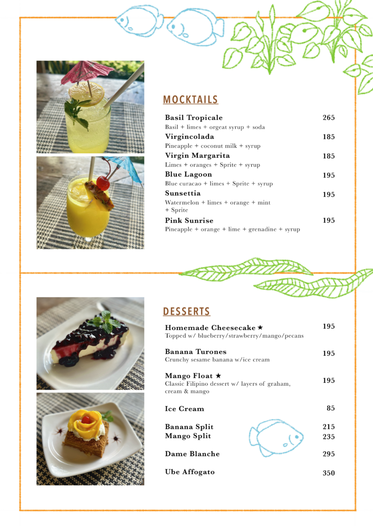 Menu – Oasis Resort Bohol