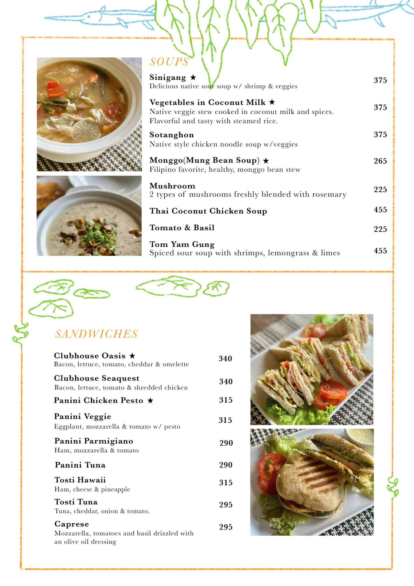 Menu – Oasis Resort Bohol